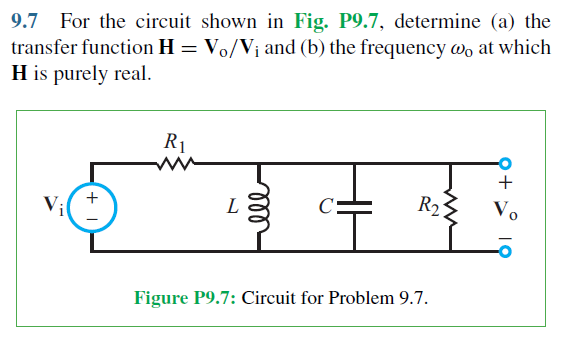 Solved 9.7 ﻿For the circuit shown in Fig. P9.7, ﻿determine | Chegg.com