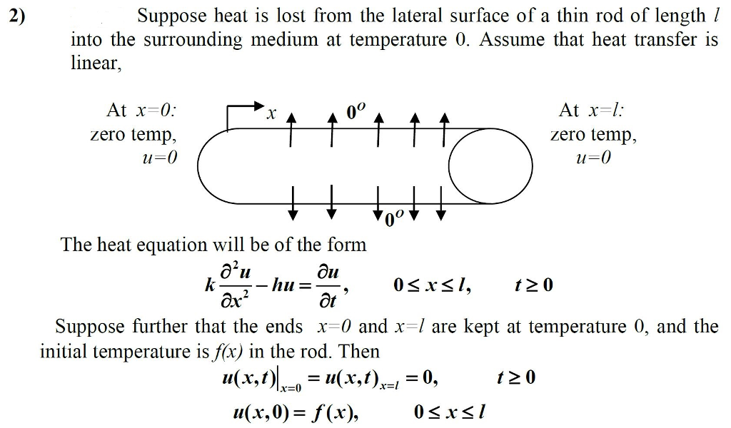 Solved Solve the following PDE (Heat Equation) with the | Chegg.com