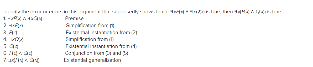 Solved Identify the error or errors in this argument that | Chegg.com