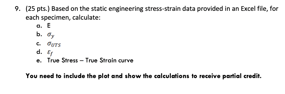 9. (25 pts.) Based on the static engineering | Chegg.com