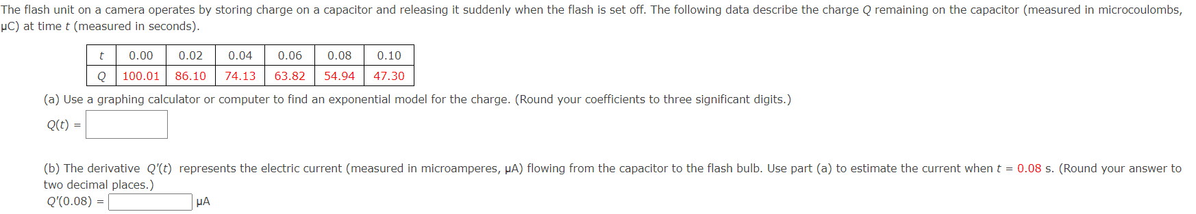 Solved t time t (measured in seconds). (a) Use a graphing | Chegg.com