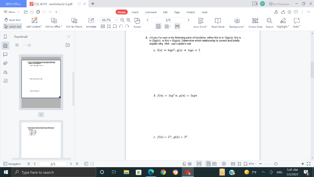Solved WPS Office 2 CSE 4310 - worksheet2-2.pdf + + Gu | Chegg.com