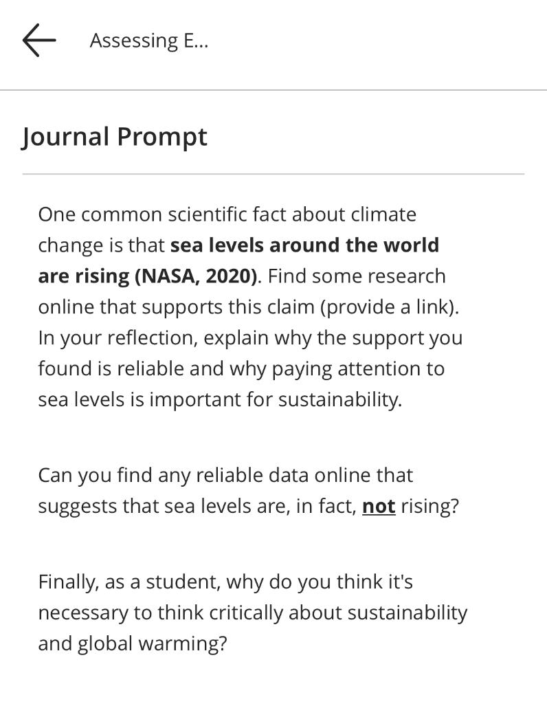 Solved Assessing E... Journal Prompt One common scientific | Chegg.com