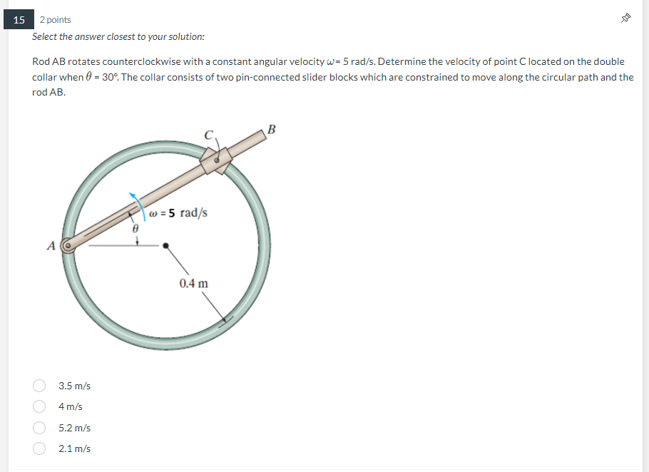 Solved 52 points Select the answer closest to your solution: | Chegg.com