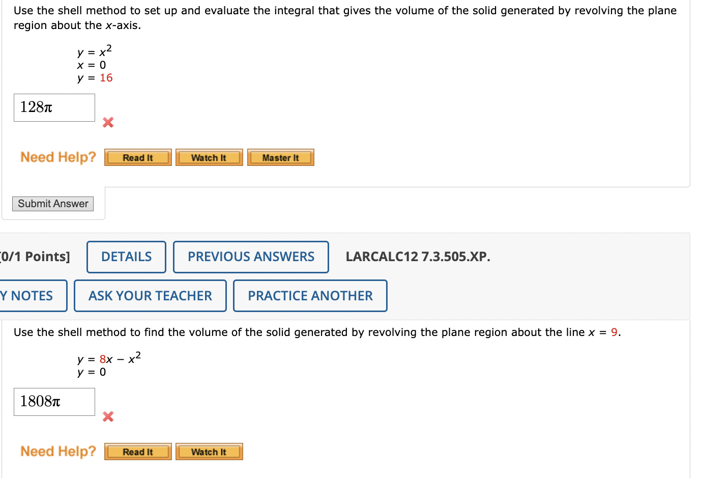 Solved Use the shell method to set up and evaluate the | Chegg.com