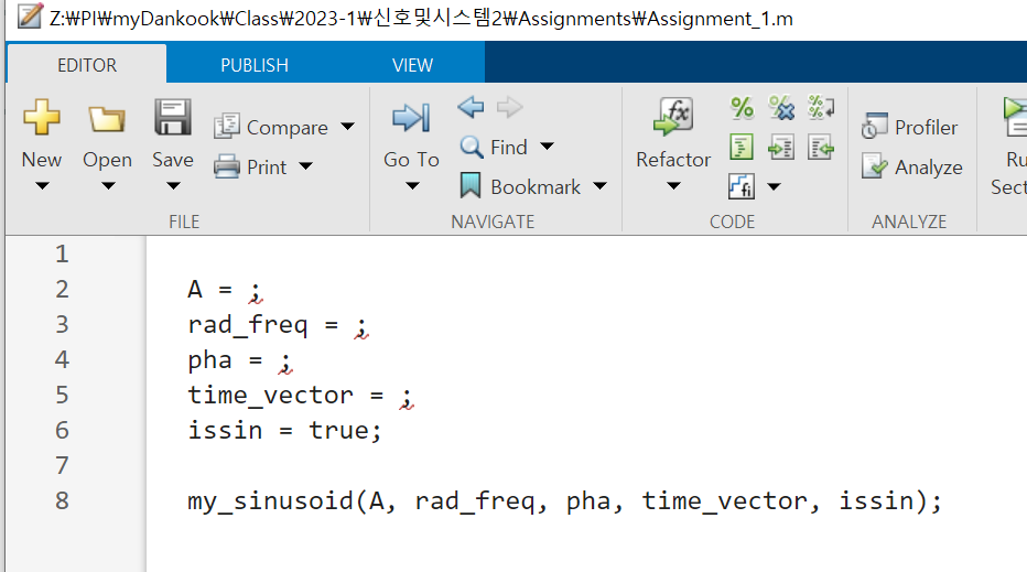 Solved Matlab Function Generation Create Your Mysinusoidm 7310