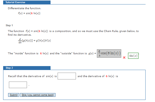 Solved Tutorial Exercise Differentiate the function. f(x) = | Chegg.com