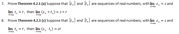 Solved Prove Theorem 4.2.1 (a) ﻿Suppose that {sn} ﻿and {tn} | Chegg.com