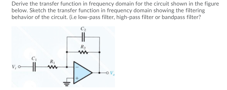 Solved Derive the transfer function in frequency domain for | Chegg.com