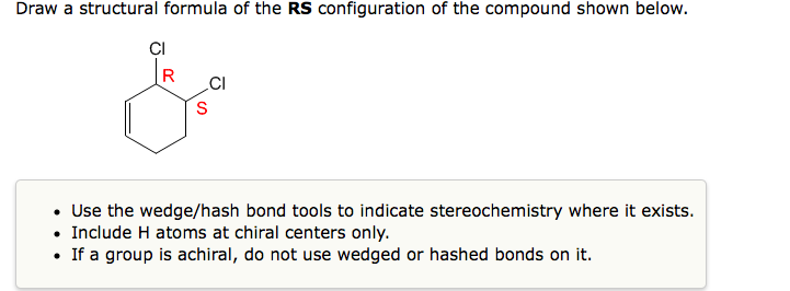 Solved Draw a structural formula of the RS configuration of | Chegg.com