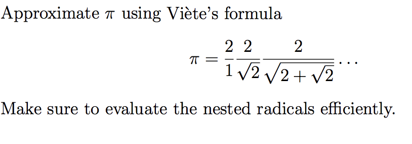 Solved Approximate a using Viète's formula 2 2 TM - 2 1V2 | Chegg.com
