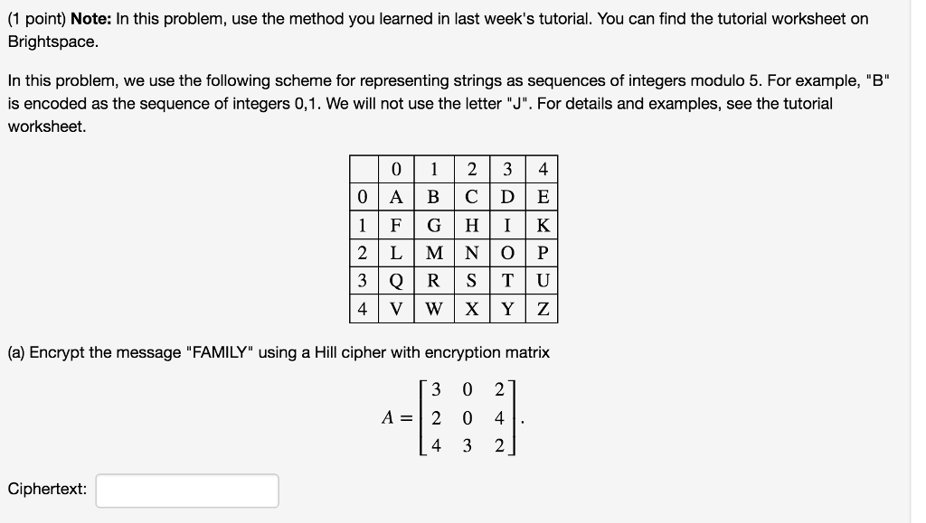 Solved In this problem, we use the following scheme for | Chegg.com