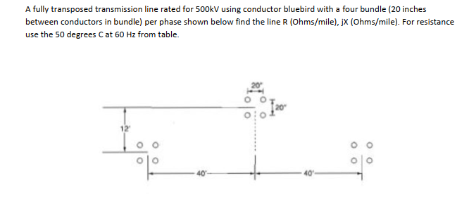 Solved A fully transposed transmission line rated for 500kV | Chegg.com