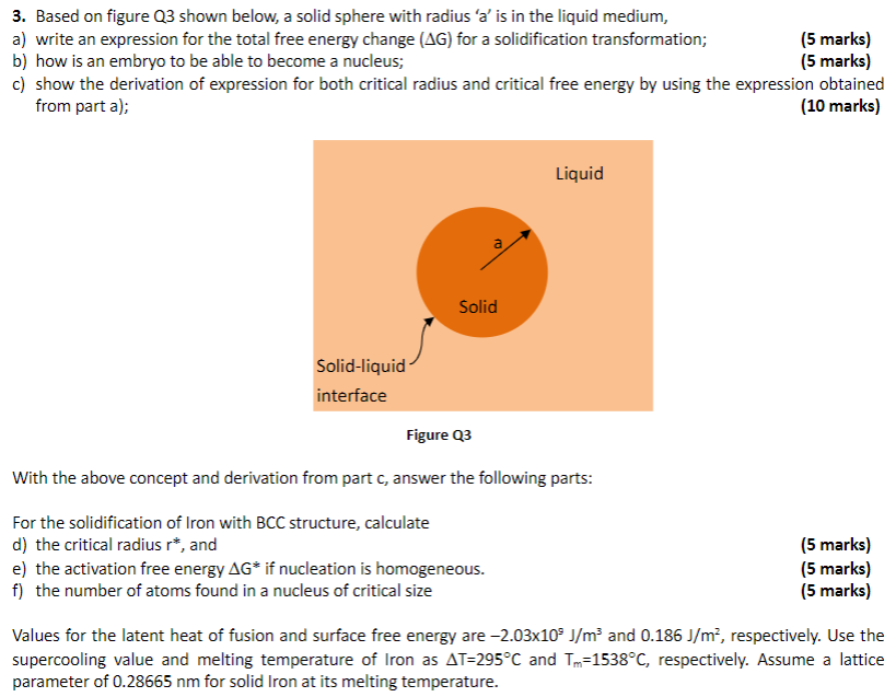 Solved 3. Based on figure Q3 shown below, a solid sphere | Chegg.com