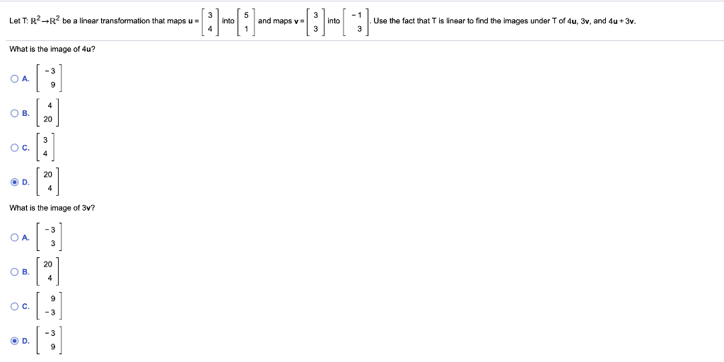 Solved Loit. R?=R* be a lina transformation that maps u= mo | Chegg.com