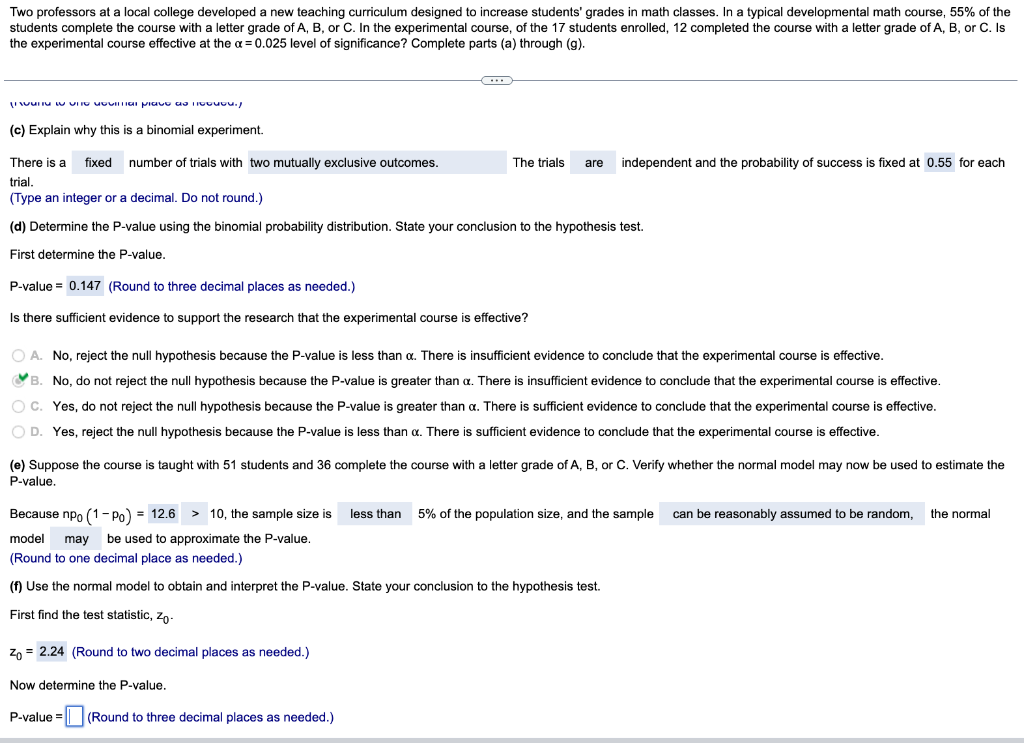 Solved Two professors at a local college developed a new | Chegg.com