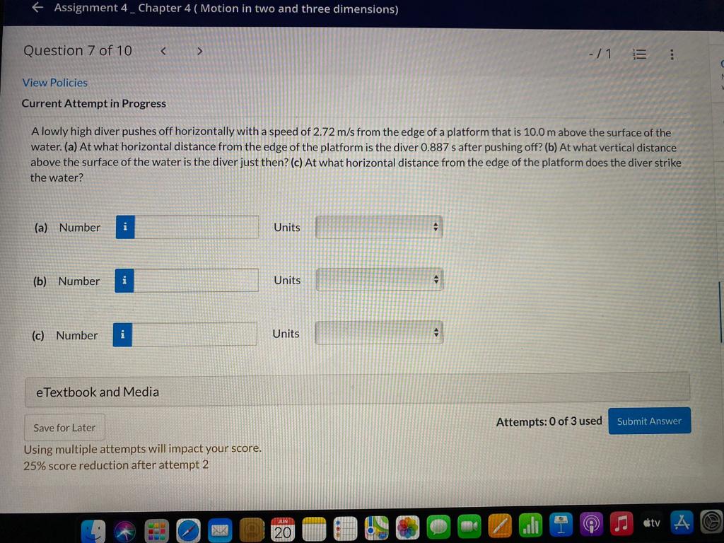 Solved Assignment 4 Chapter 4 (Motion in two and three | Chegg.com