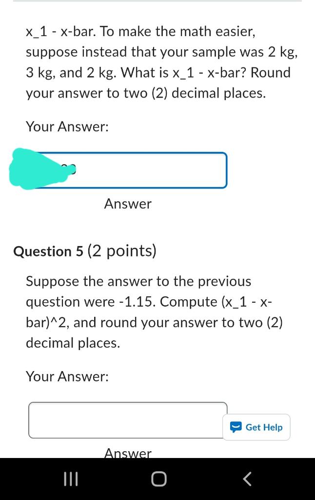 Solved x_1 - x-bar. To make the math easier, suppose instead | Chegg.com