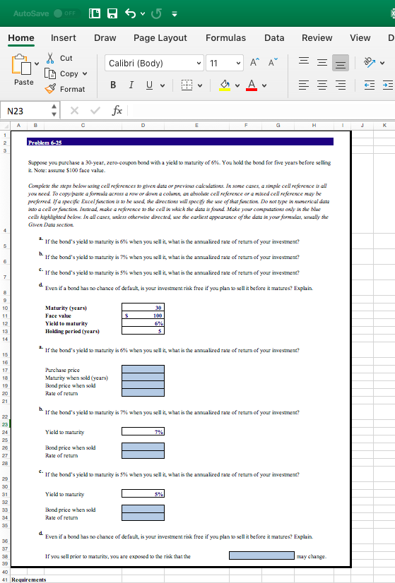 Solved Home Inser Draw Page Layout Formulas Data Review View | Chegg.com