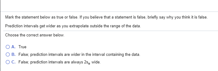 Solved Mark the statement below as true or false. If you | Chegg.com