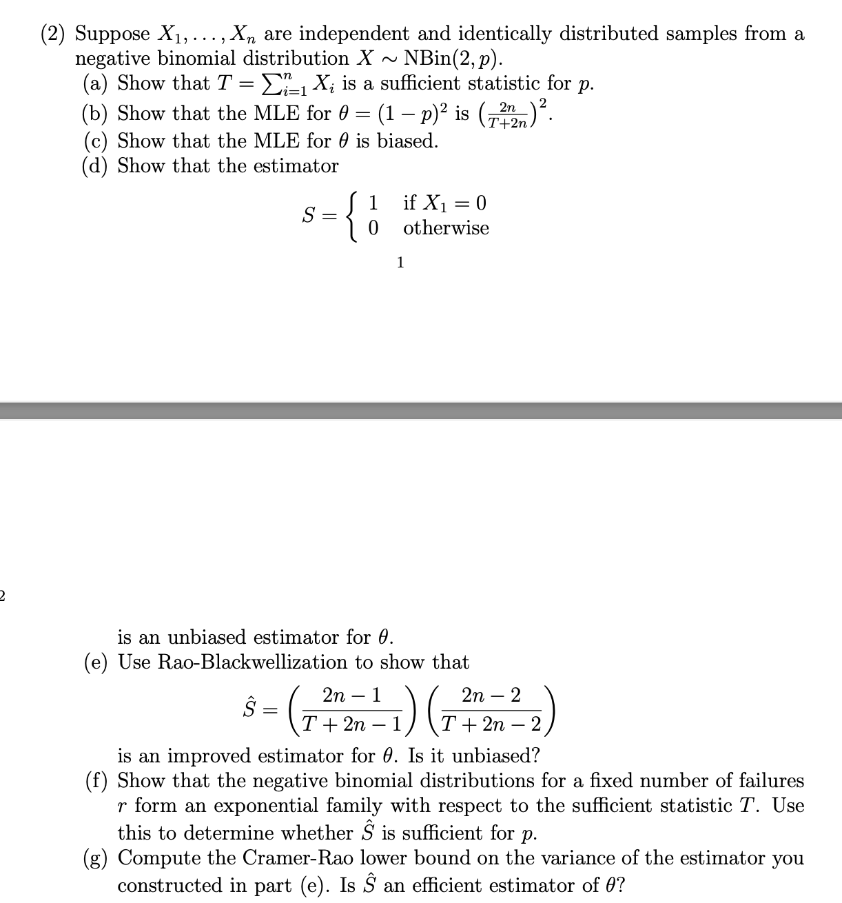 Solved (2) Suppose X1,…,Xn are independent and identically | Chegg.com