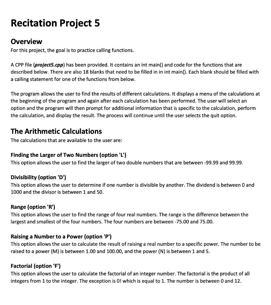 Overview For this project, the goal is to practice | Chegg.com