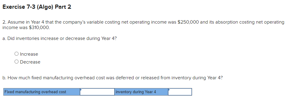 Solved Required information Exercise 7-3 (Algo) | Chegg.com