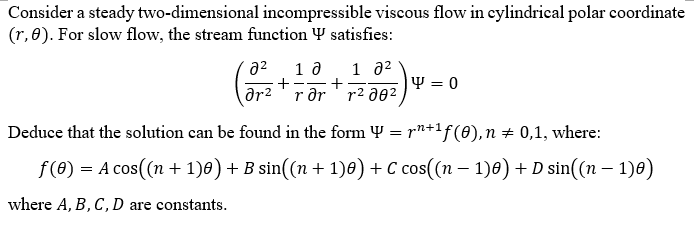 Solved Consider a steady two-dimensional incompressible | Chegg.com