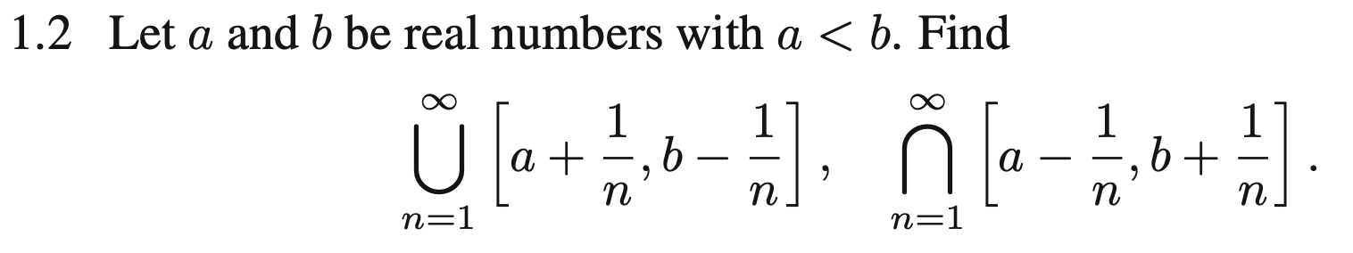 Solved 1.2 Let a and b be real numbers with a | Chegg.com