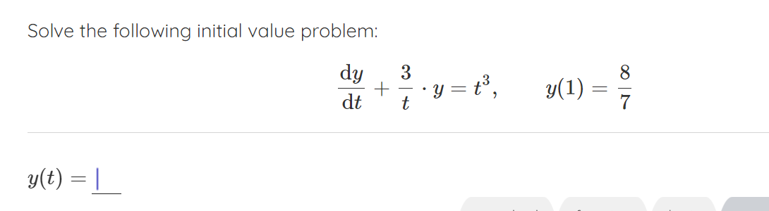 Solved Solve the following initial value problem: | Chegg.com