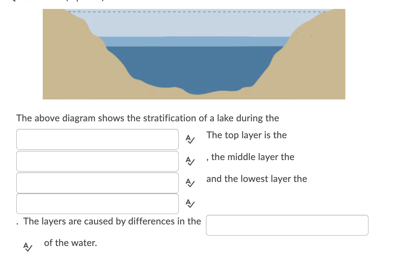 Solved The above diagram shows the stratification of a lake | Chegg.com