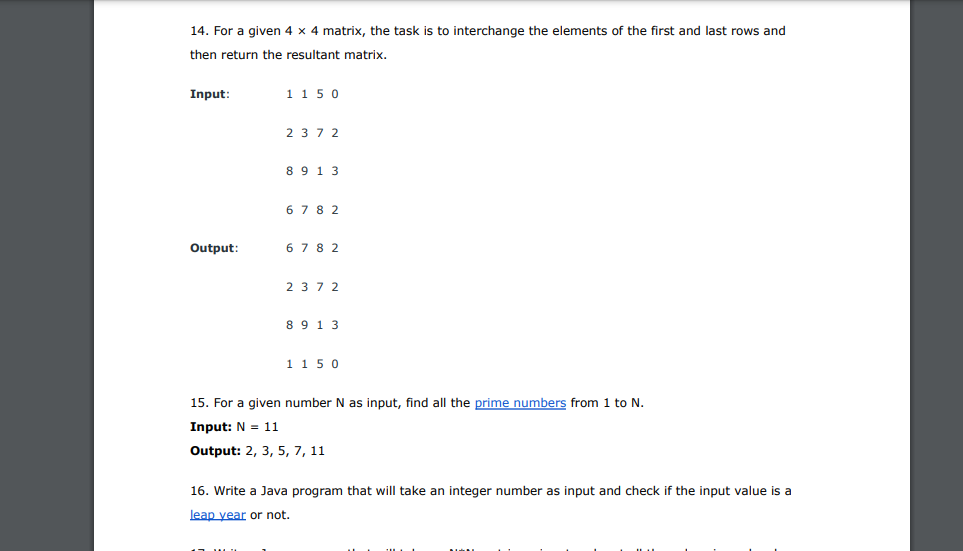 Solved 14. For a given 4×4 matrix, the task is to | Chegg.com