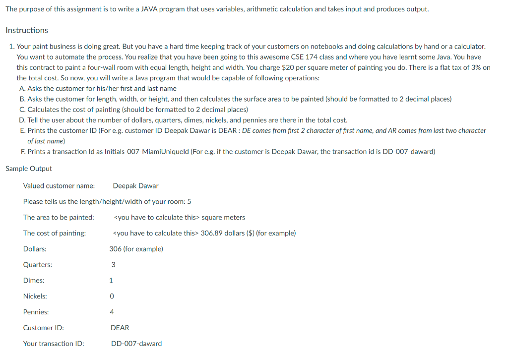 Solved The Purpose Of This Assignment Is To Write A Java Chegg