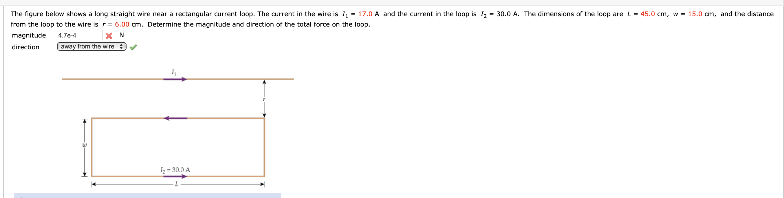 Solved The figure below shows a long straight wire near a | Chegg.com