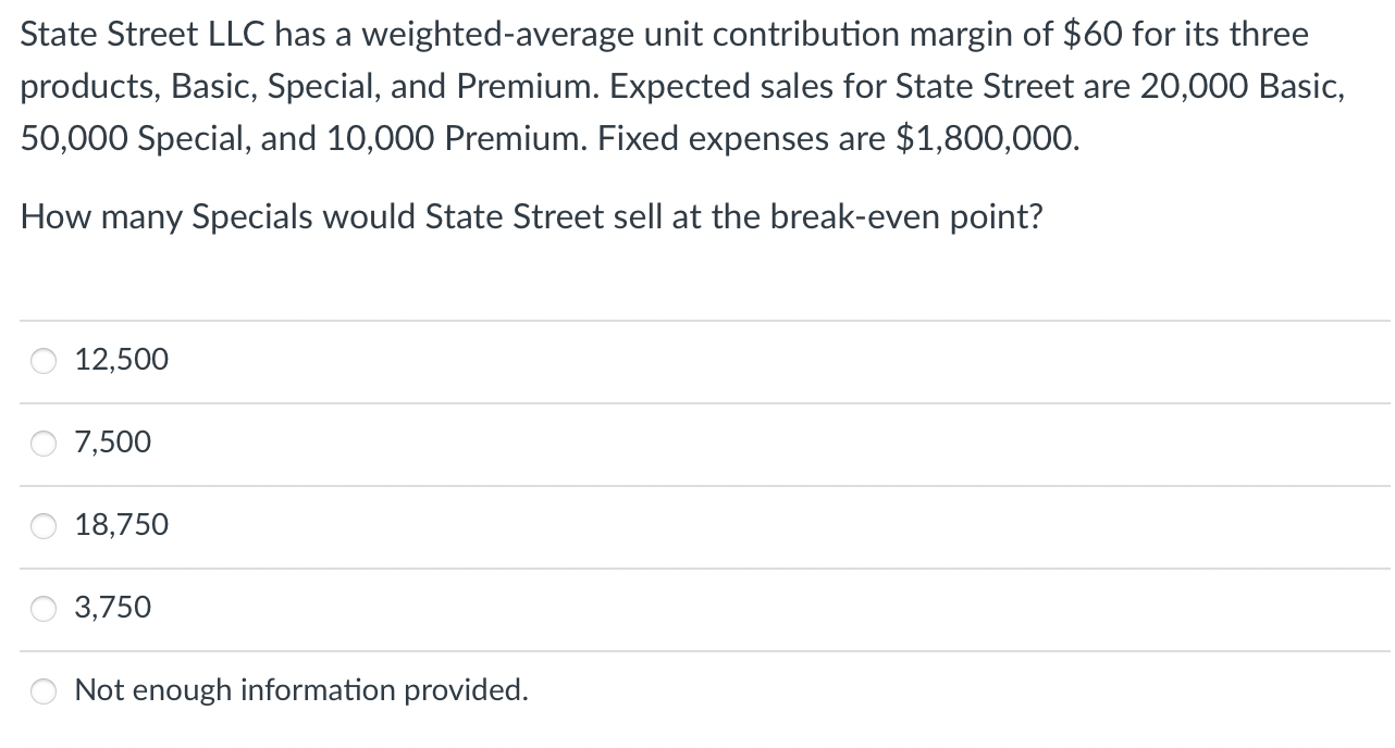 Solved State Street LLC has a weighted-average unit | Chegg.com