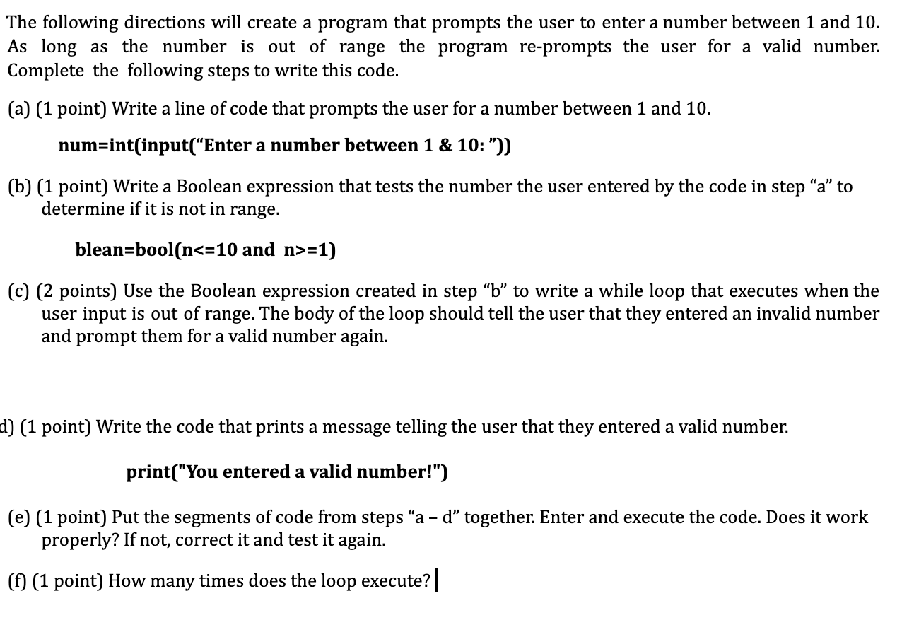 Solved The following directions will create a program that | Chegg.com