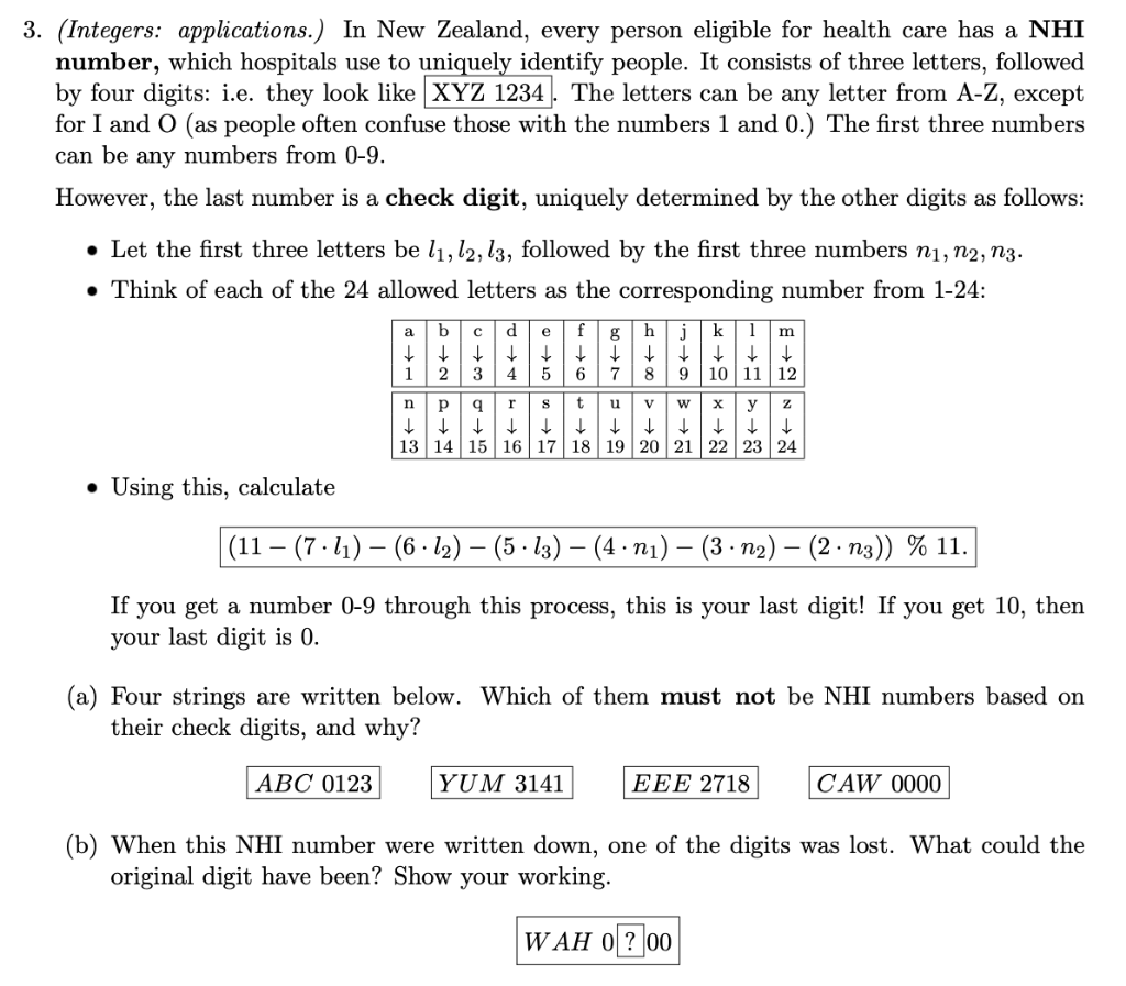 Solved 3. (Integers: applications.) In New Zealand, every | Chegg.com
