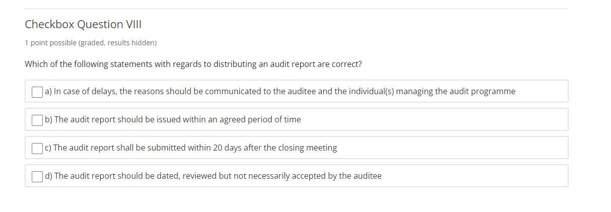 Solved Checkbox Question VIII 1 point possible (graded, | Chegg.com