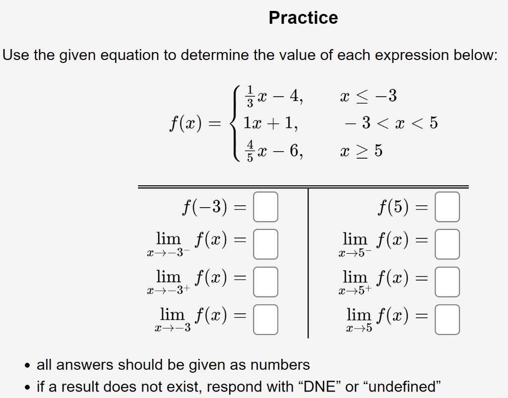Solved Practice Use the given equation to determine the | Chegg.com