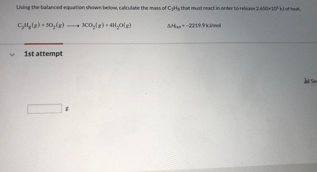 Solved Using the balanced equation shown below, calculate | Chegg.com