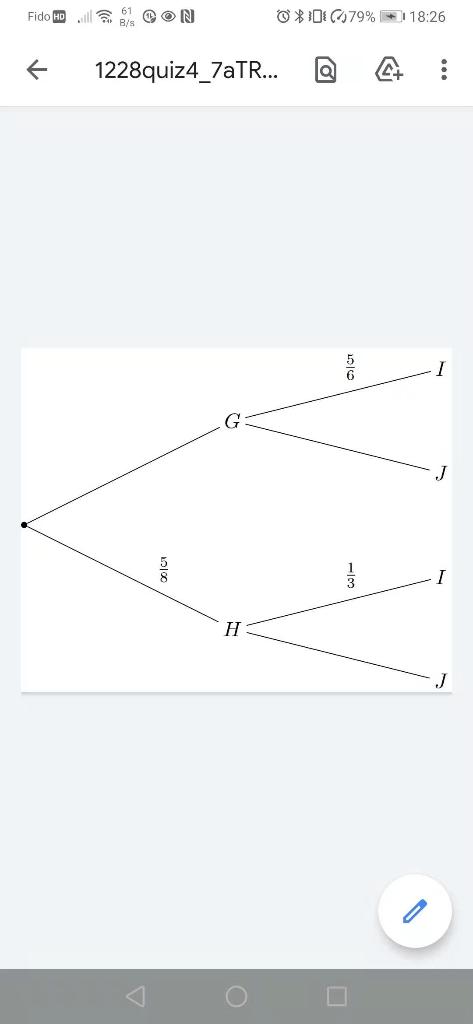 Solved Using the provided tree, determine Pr[G|J]. A. | Chegg.com