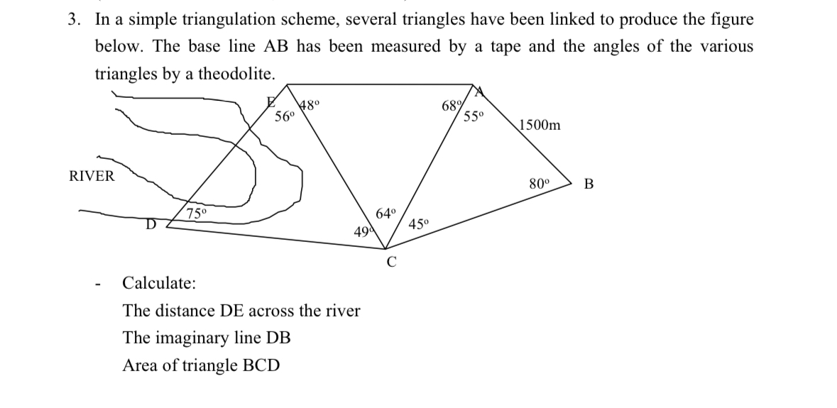 Solved 3. In a simple triangulation scheme, several | Chegg.com