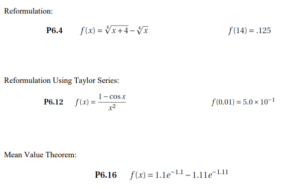 Solved Reformulation: P6.4 f(x)=4x+4−4xf(14)=.125 | Chegg.com