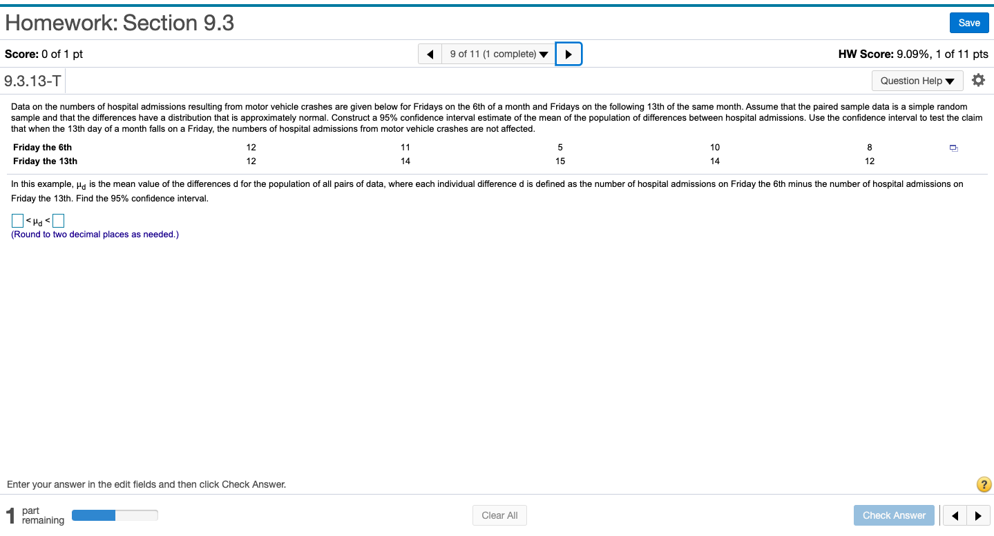 Solved Homework Section 9 3 Save Score 0 Of 1 Pt 9 Of 11