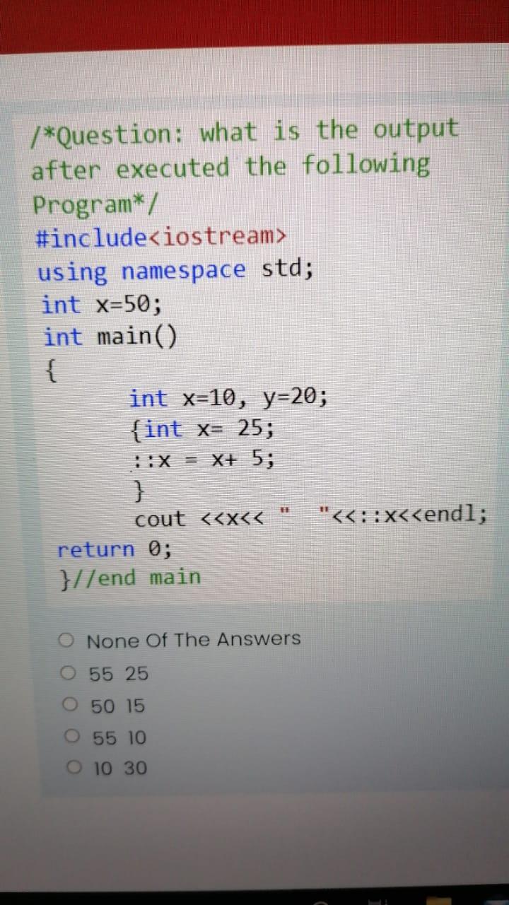 Solved /*Question: what is the output after executed the | Chegg.com