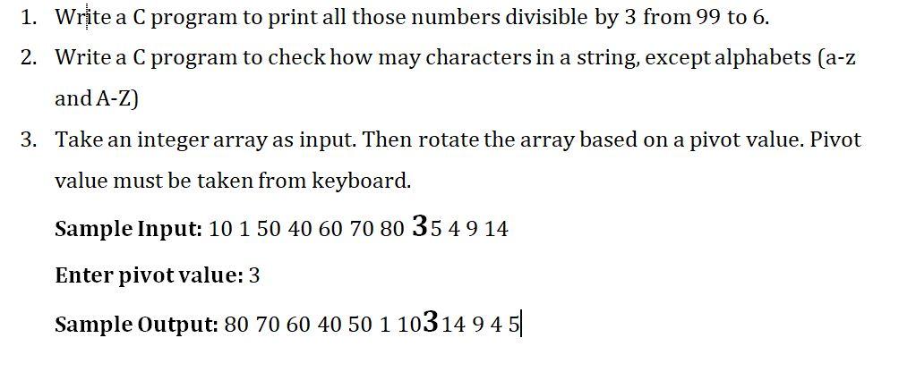 Solved 1. Write a C program to print all those numbers | Chegg.com