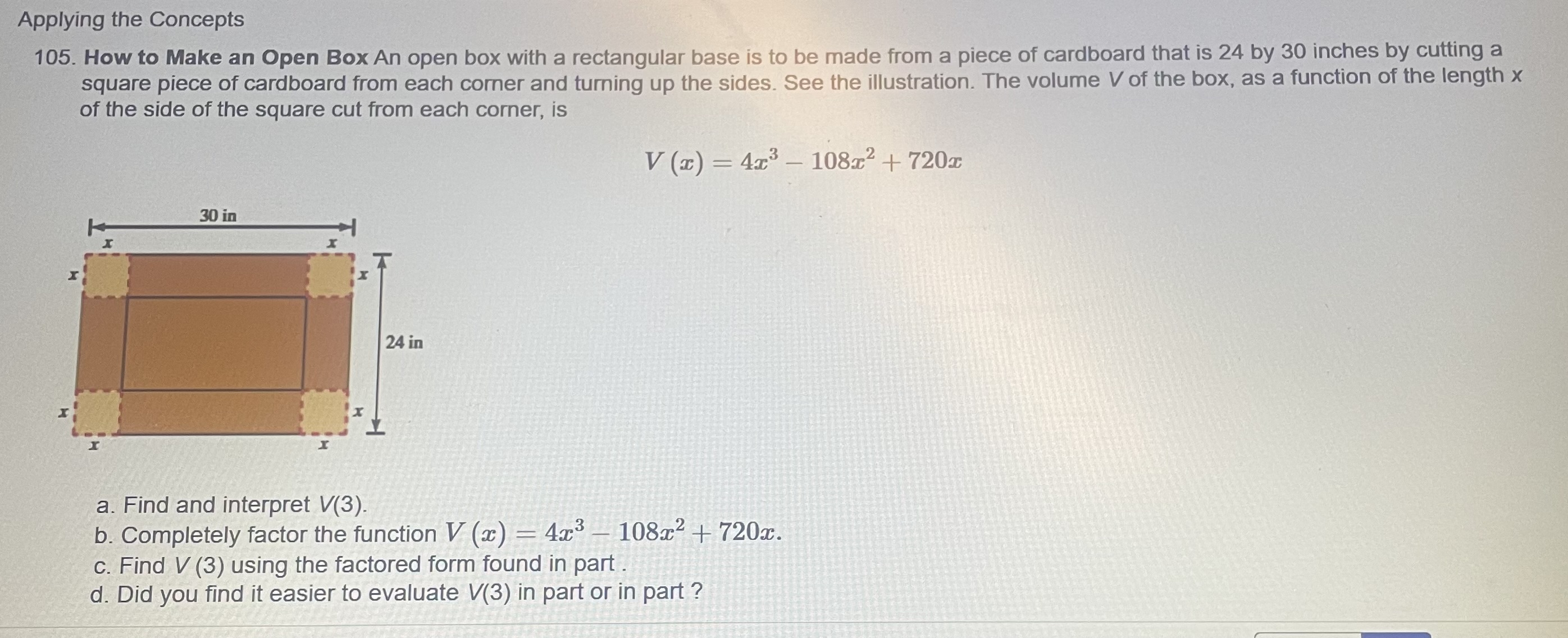 Solved Applying the Concepts 105. How to Make an Open Box An | Chegg.com
