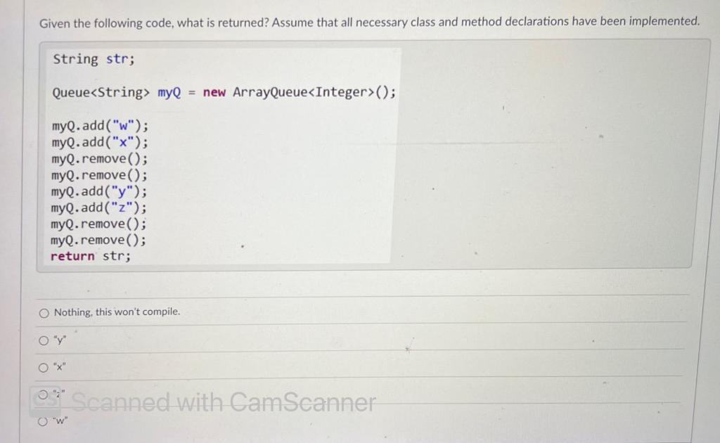 Solved What will the following code output? Assume that all | Chegg.com