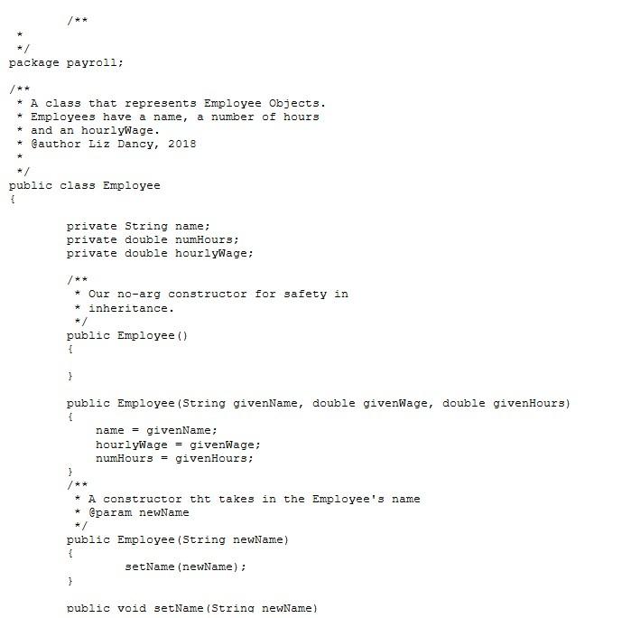 Solved Credit/Necessary Information Take the Payroll project | Chegg.com