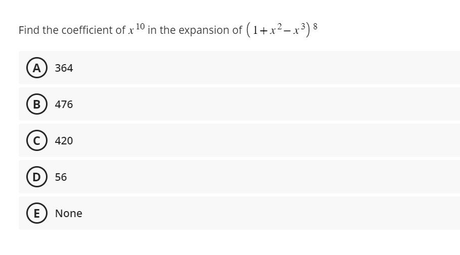 Solved Find the coefficient of x10 in the expansion of | Chegg.com